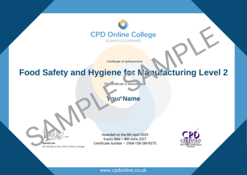 Level 2 Food Hygiene Certificate For Manufacturing | Online Course