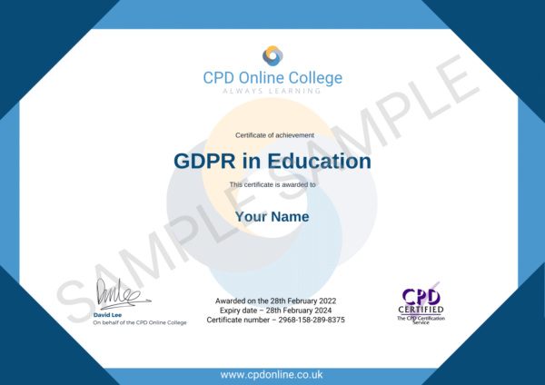 GDPR in Education Course | CPD Approved Online Training & Certificate