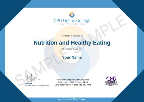 Nutrition and Healthy Eating Course | CPD Online Training