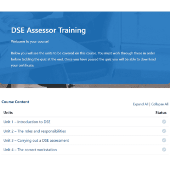 DSE Assessor Training | CPD Approved Online Training & Certificate
