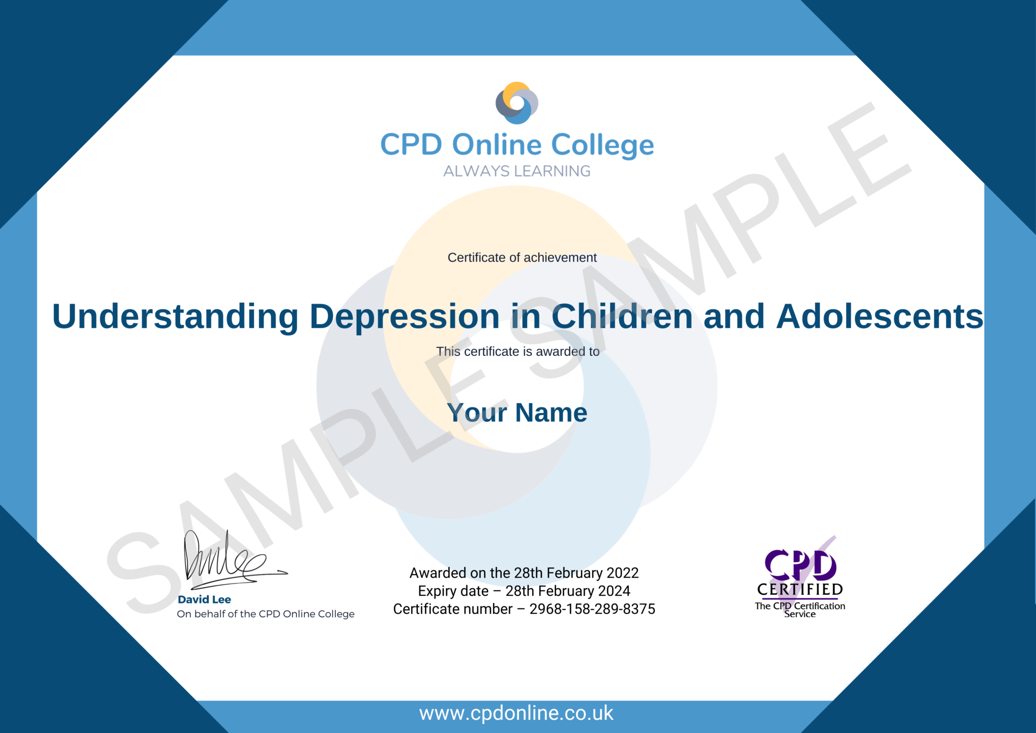 Depression in Children & Adolescents Course | CPD Training