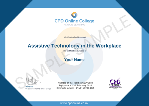 Assistive Technology in the Work Place | CPD Online Training